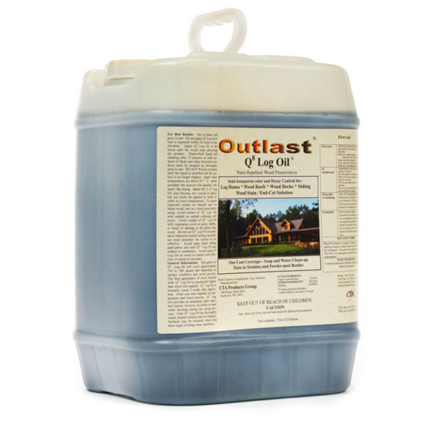 Outlast Q8 Log Oil is specially formulated for log cabins and log homes